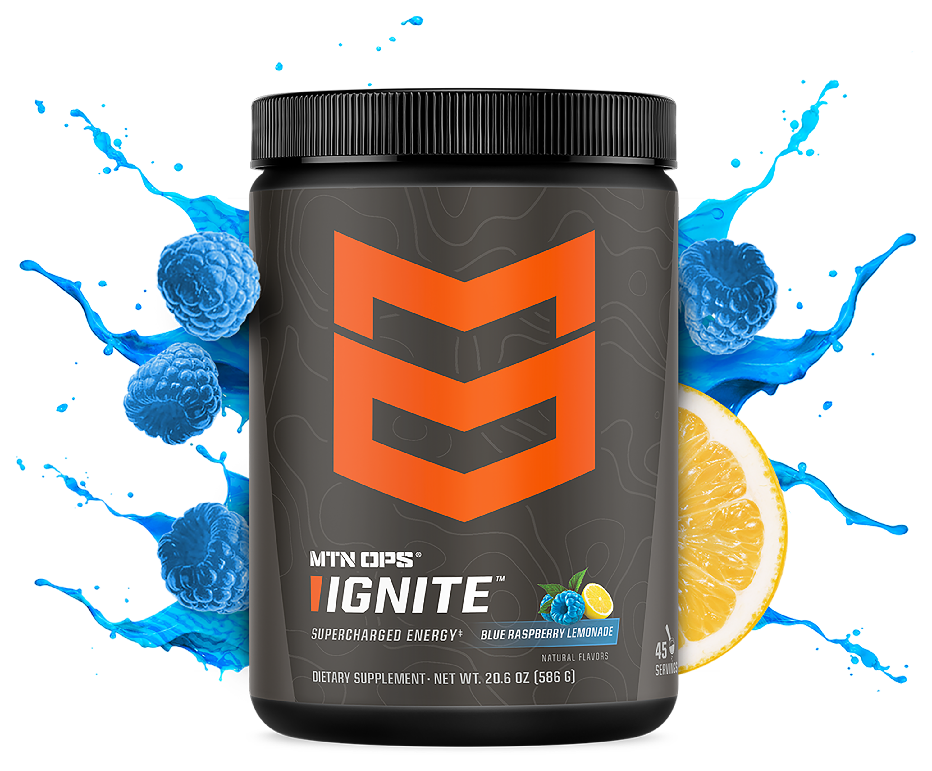 MTN OPS Ignite Supercharged Energy Blue Raspberry Lemonade Drink | Cabela's